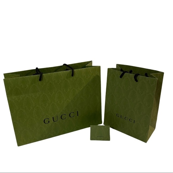 Gucci | Bags | Gucci Shopping Bags Receipt Card With Green Damask Print ...